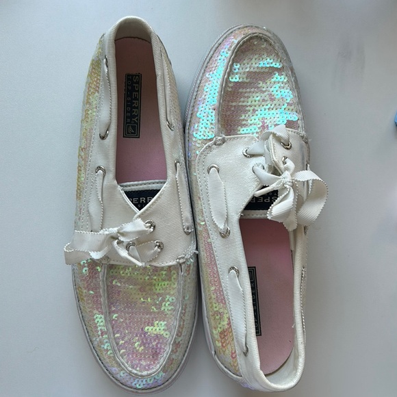 Sperry | Shoes | Lightly Worn Pink Sequin Sperry Topsider Womens | Poshmark